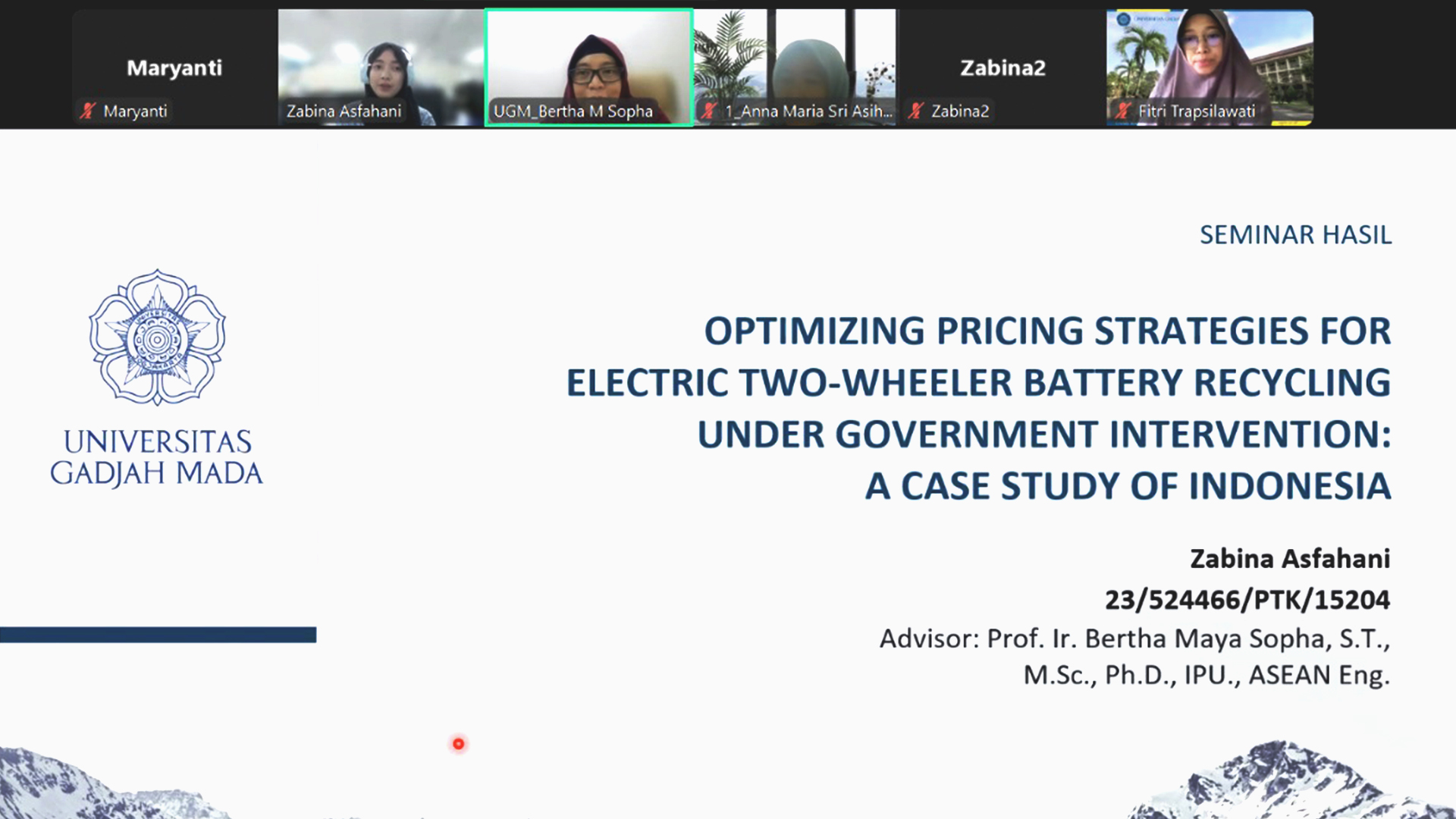 Mahasiswi Double Degree UGM–NTUST Usulkan Strategi Inklusif Daur Ulang Baterai Listrik untuk ...